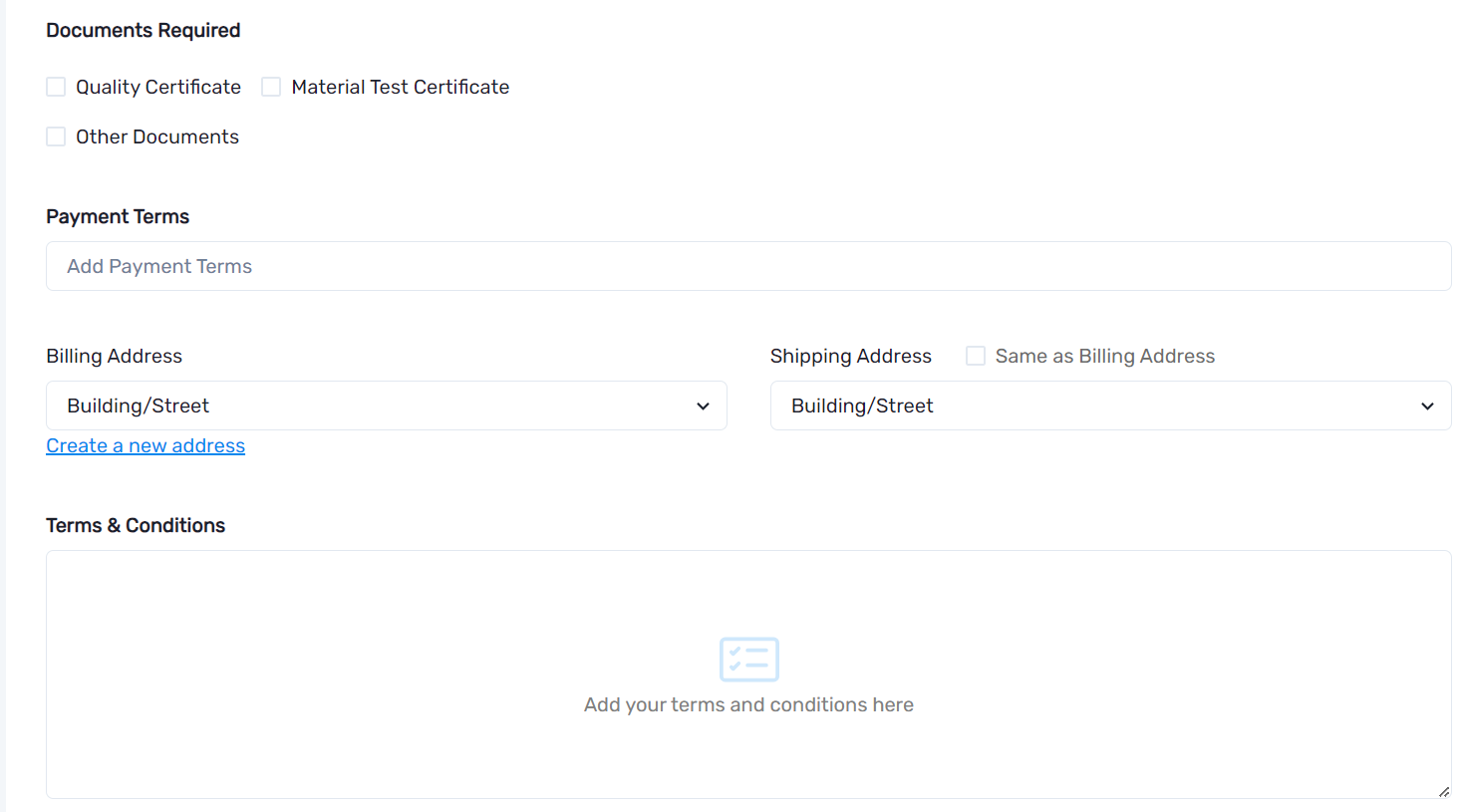 How do I create a Request for Quotation (RFQ) and specify my ...