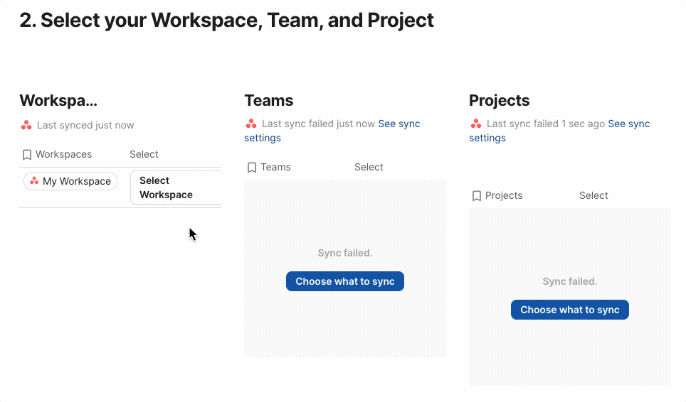 Setup · Requests to Asana