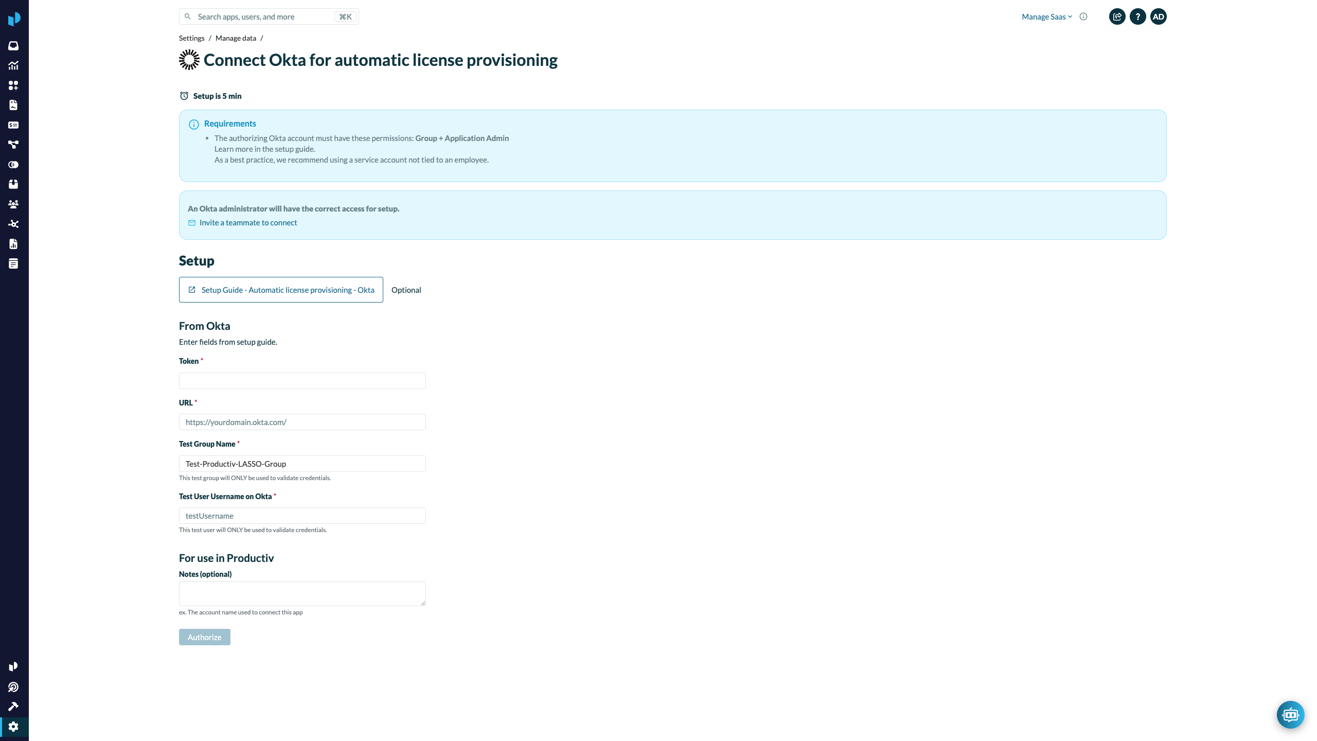 Set up the Okta user access management connector – Help Center