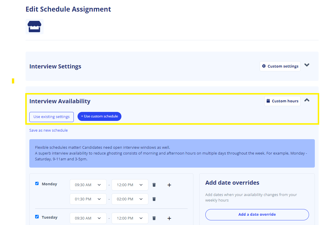 How to change my interview scheduling intervals? – LANDED Support Hub