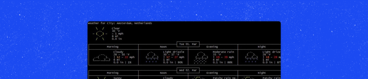 Ascii Weather Pack, extend Coda with Ascii Weather - Coda