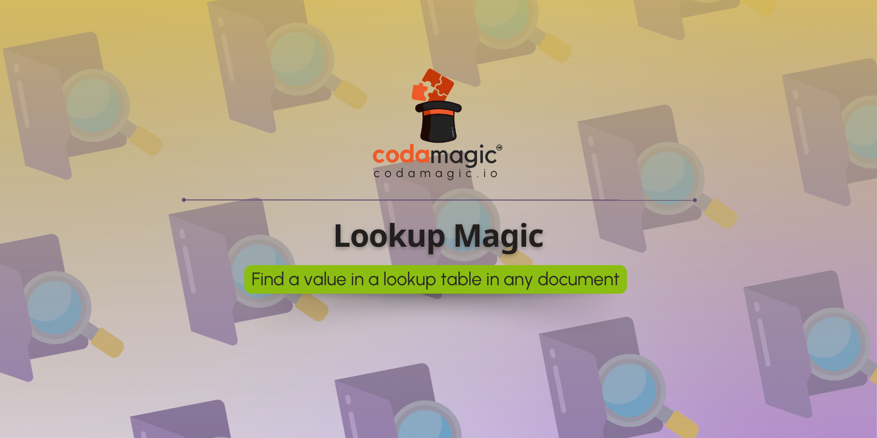 Lookup Magic Pack, extend Coda with Lookup Magic - Coda